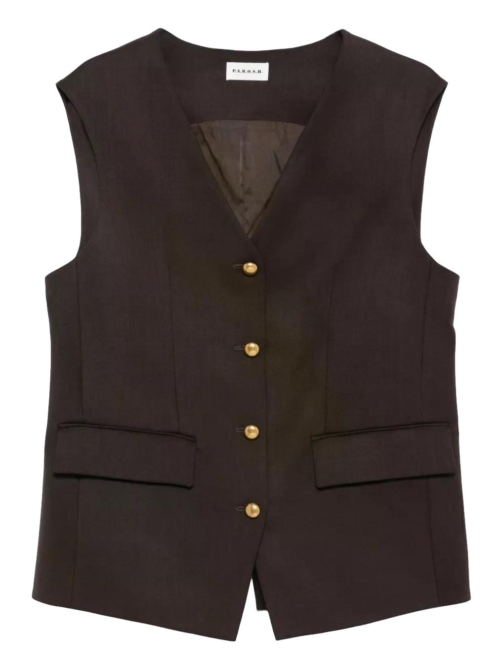 P.A.R.O.S.H Button-fastening flap-pocket gilet
