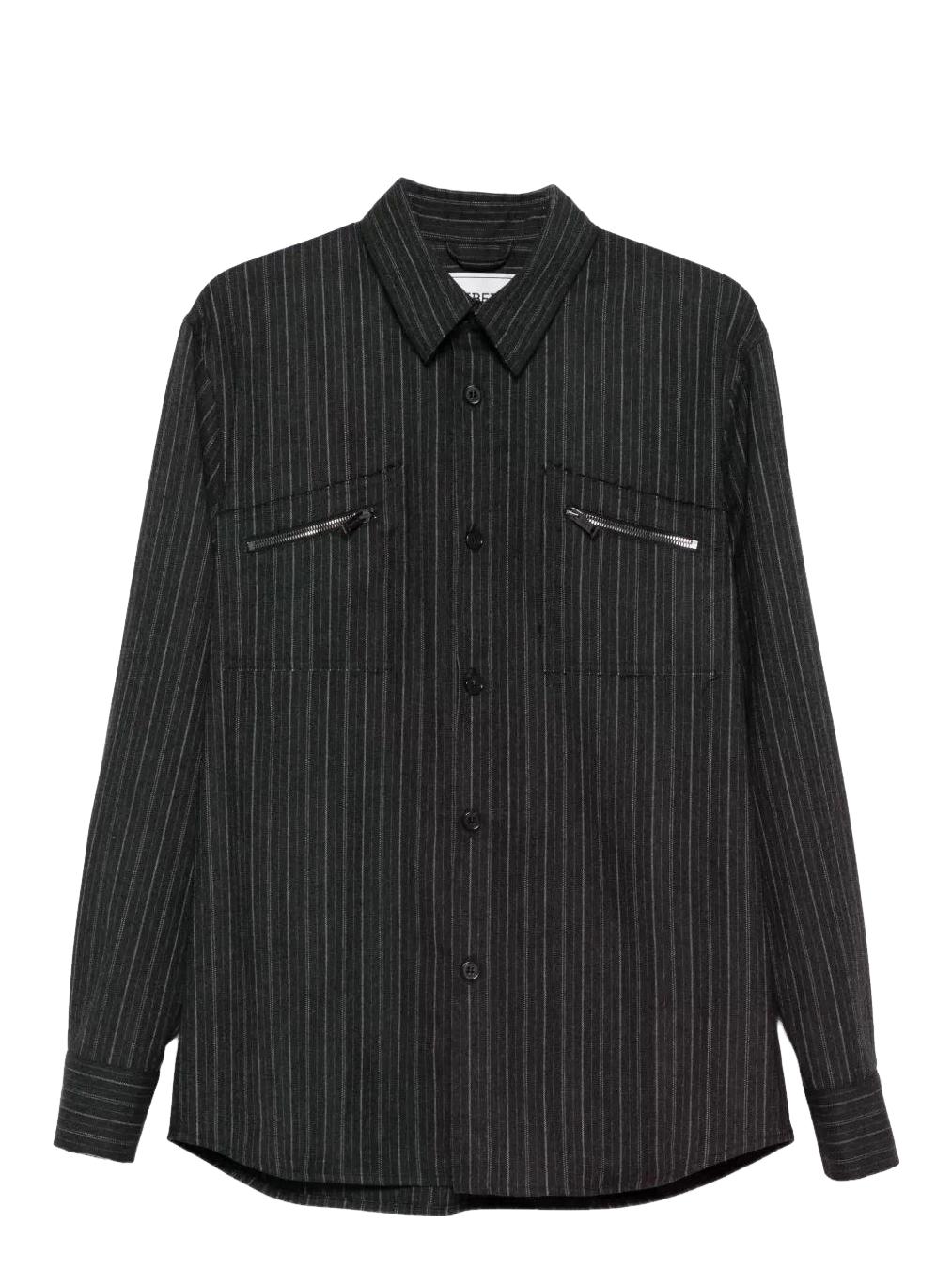 ICEBERG pinstripe zip-pocket shirt