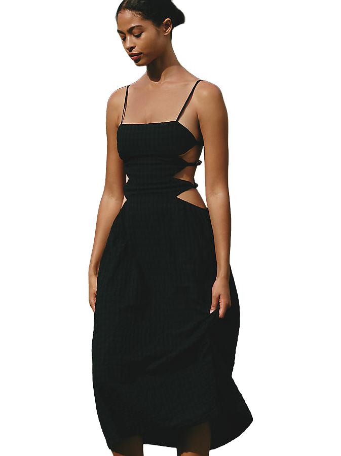Celandine Sleeveless Beaded Midi Dress - Anthracite Celandine Sleeveless Beaded Midi Dress - Anthracite