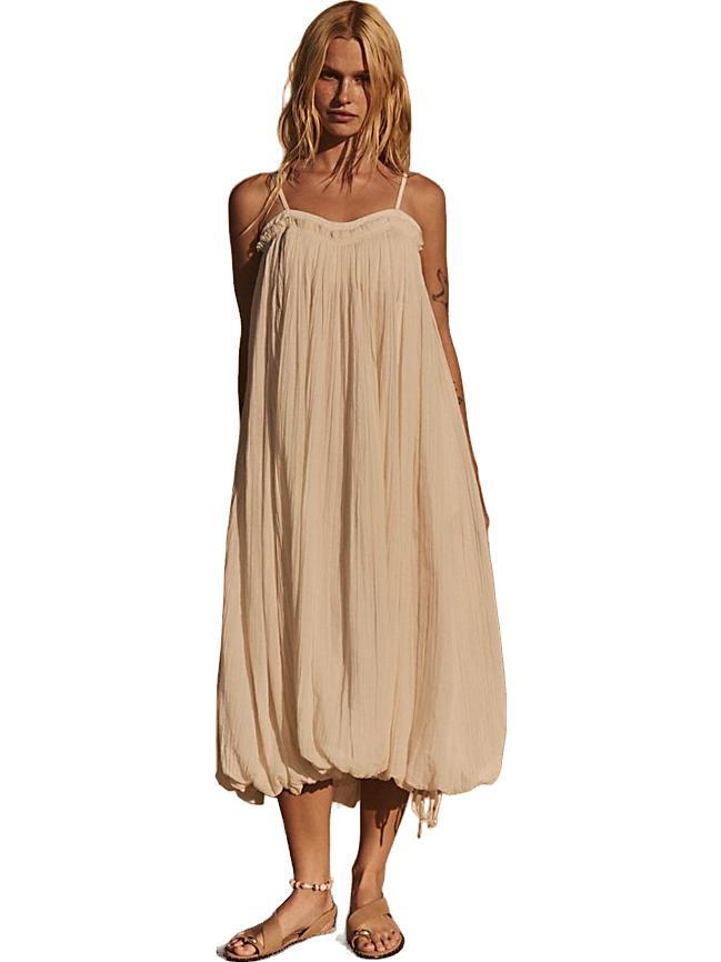 Mare Mare Briana Strapless Bubble-Hem Midi Dress In Light Blue - 31% Off |  Editorialist