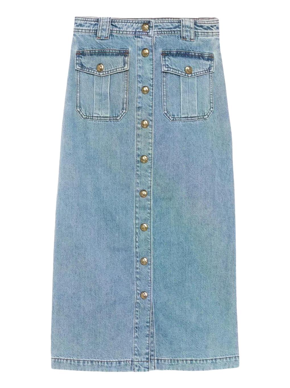 ZIMMERMANN Zimmermann Denim Cropped Jacket with Gold-Tone Buttons