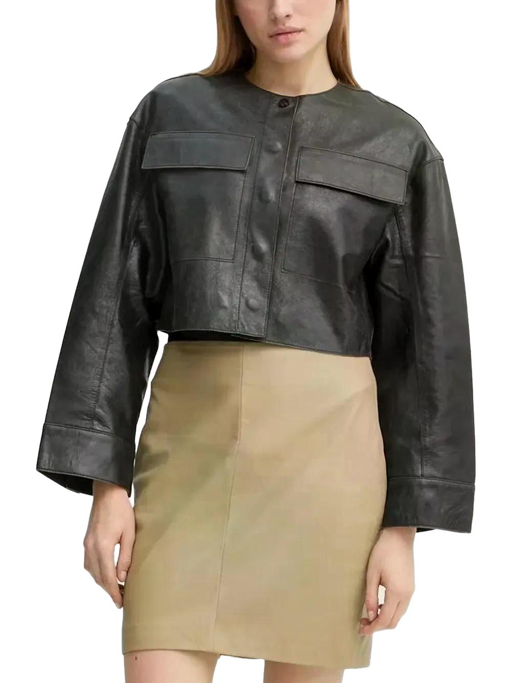 DAY BIRGER ET MIKKELSEN Malik Cropped Leather Jacket