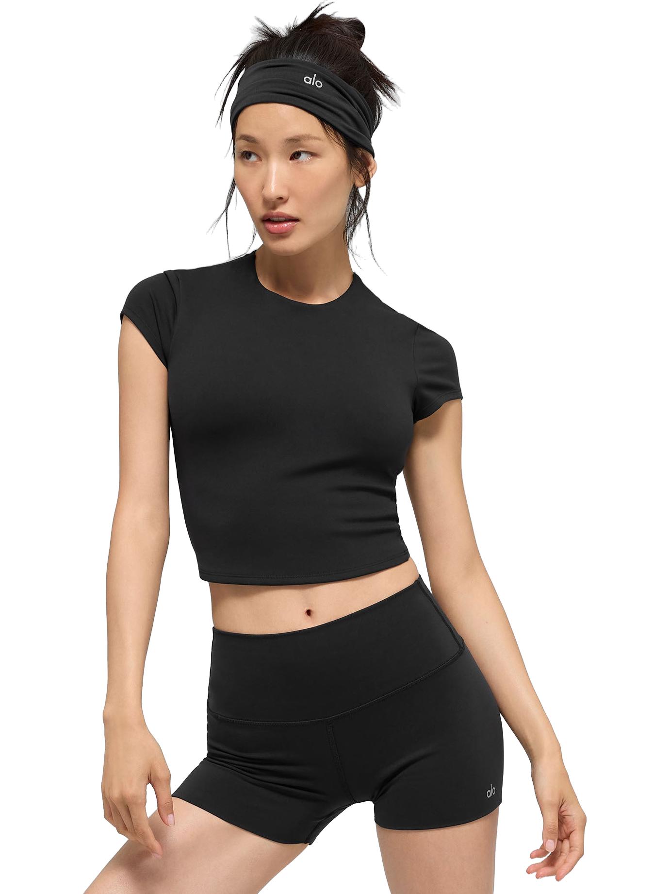 Alo Yoga Pulse Short Sleeve Top In Black - 40% Off | Editorialist