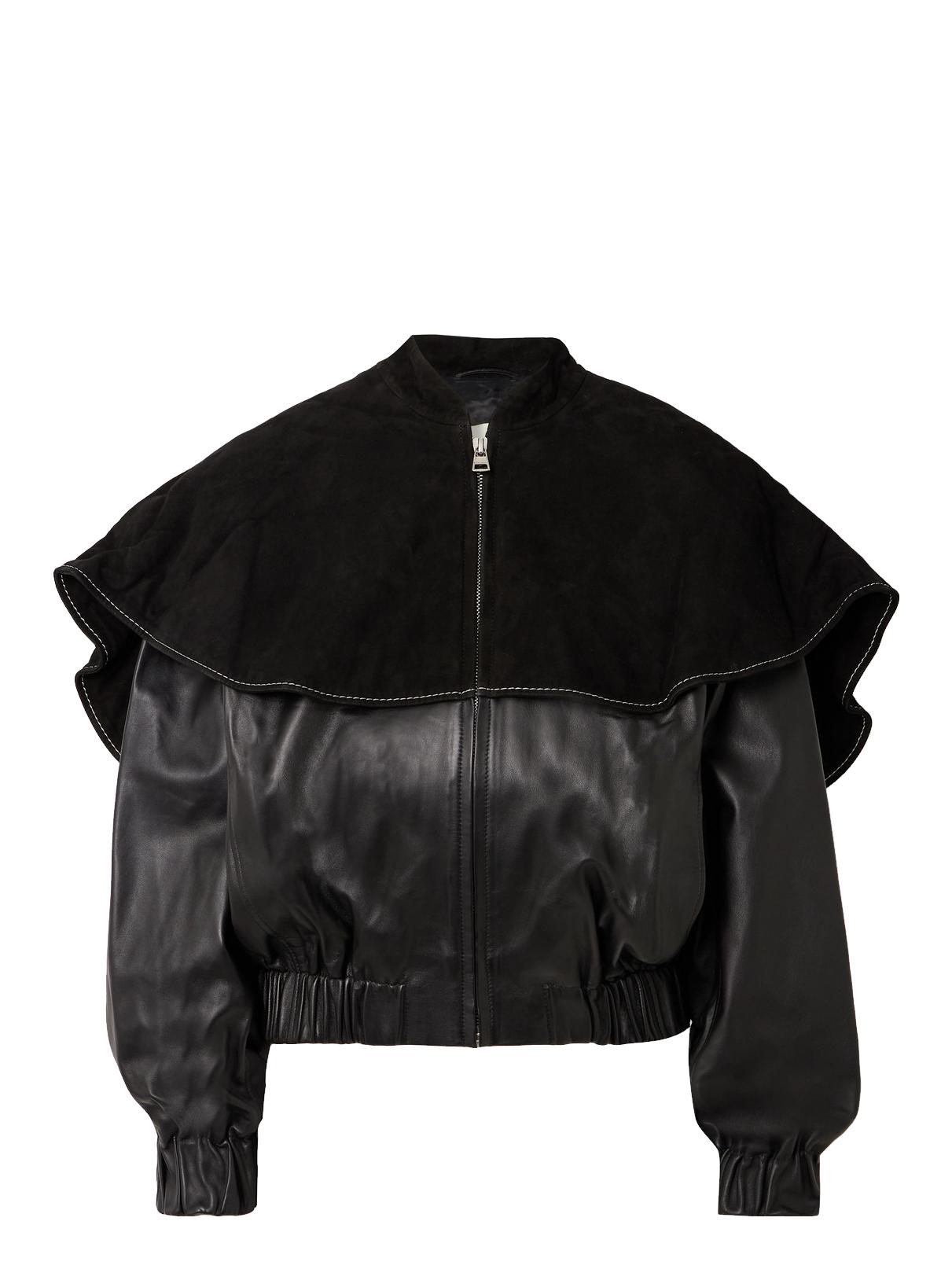 Jw Anderson Caped Leather Jacket In Black - 20% Off | Editorialist