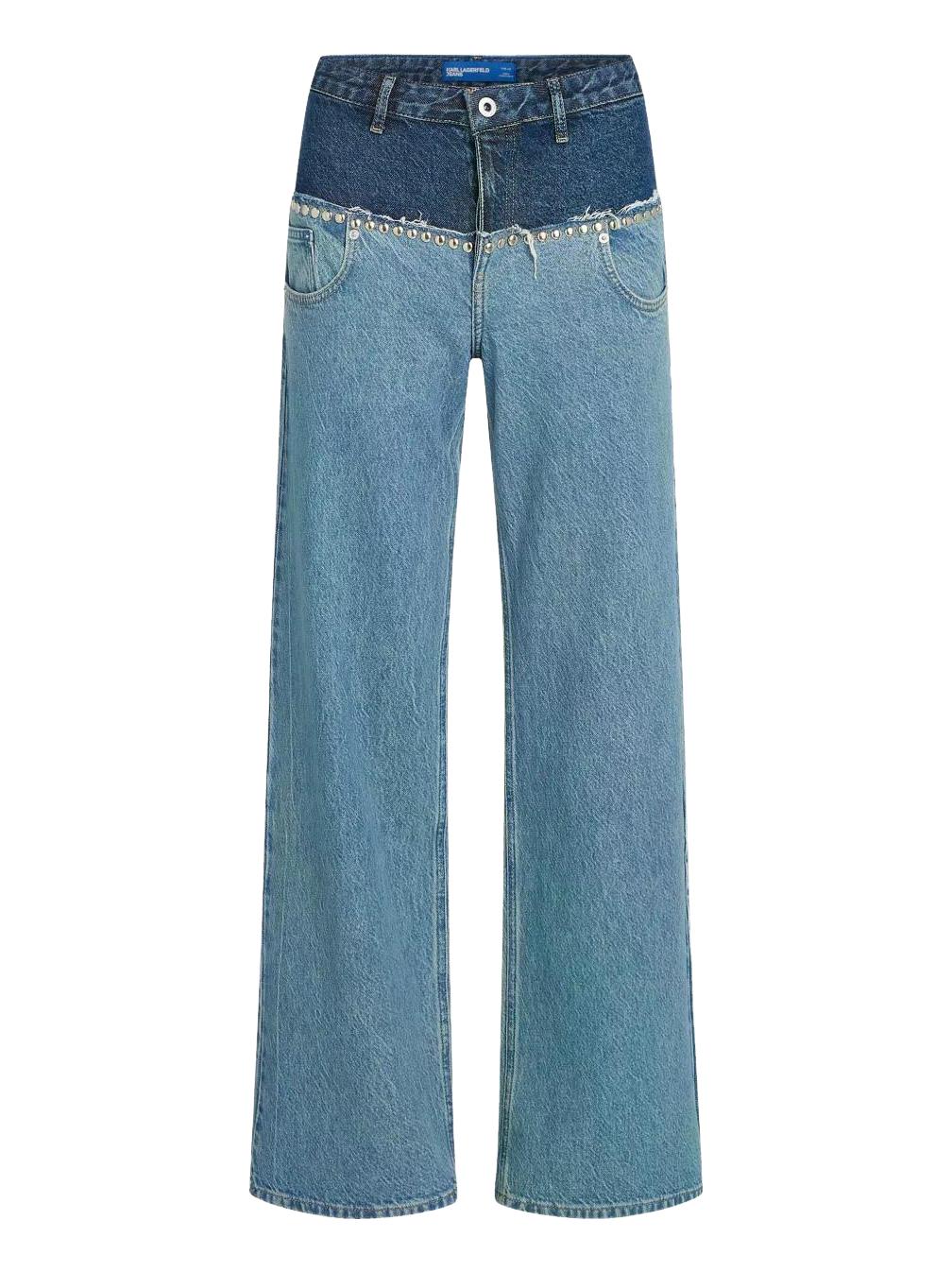 KARL LAGERFELD Studded High-Rise Jeans