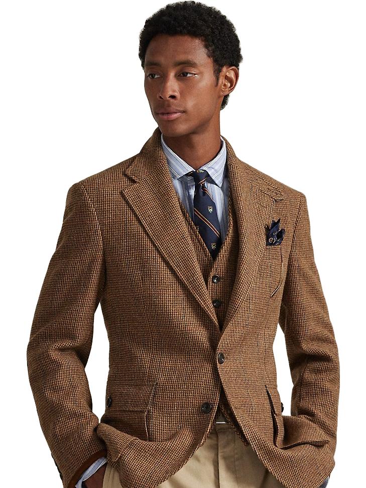 Buy Ralph Lauren Rl67 Tick-weave Tweed Jacket - Brown/camel At 29