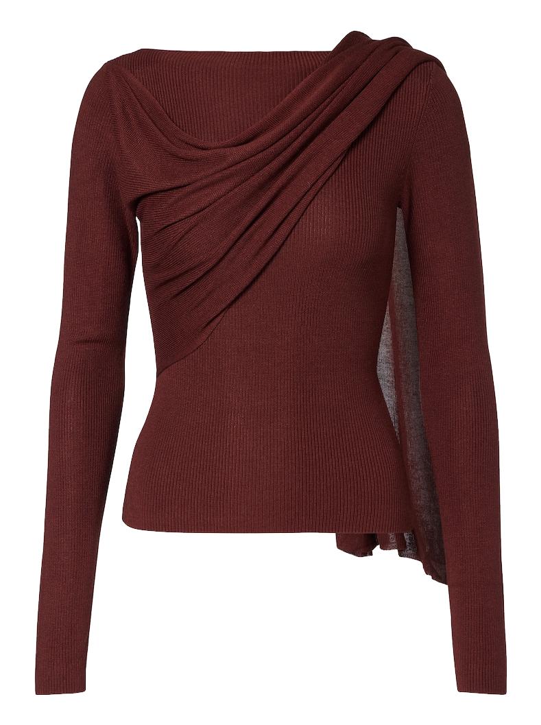 AYA MUSE Draped Silk-Blend Top