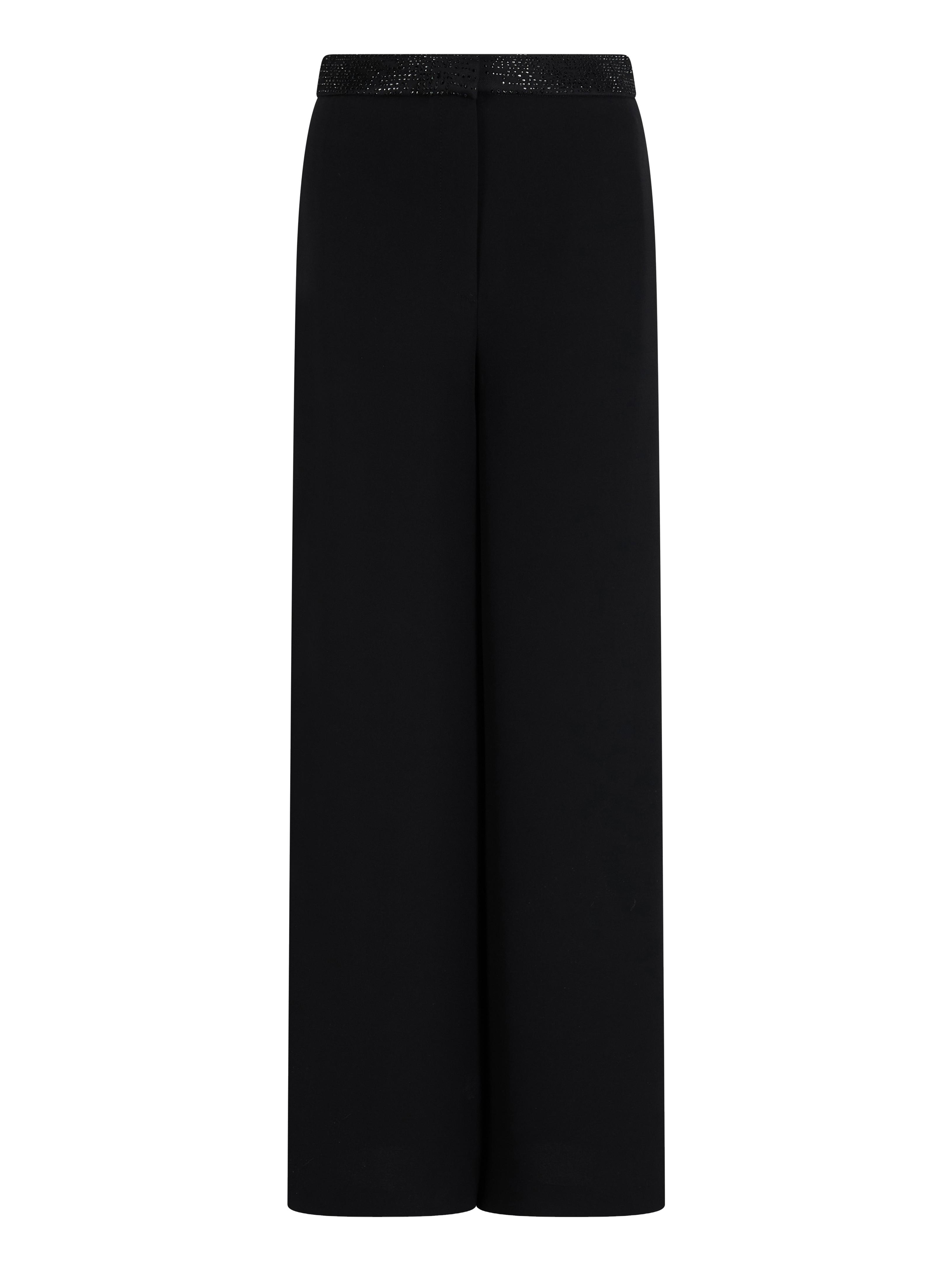 GIORGIO ARMANI Silk Cady Trousers with Embroidered Waistband