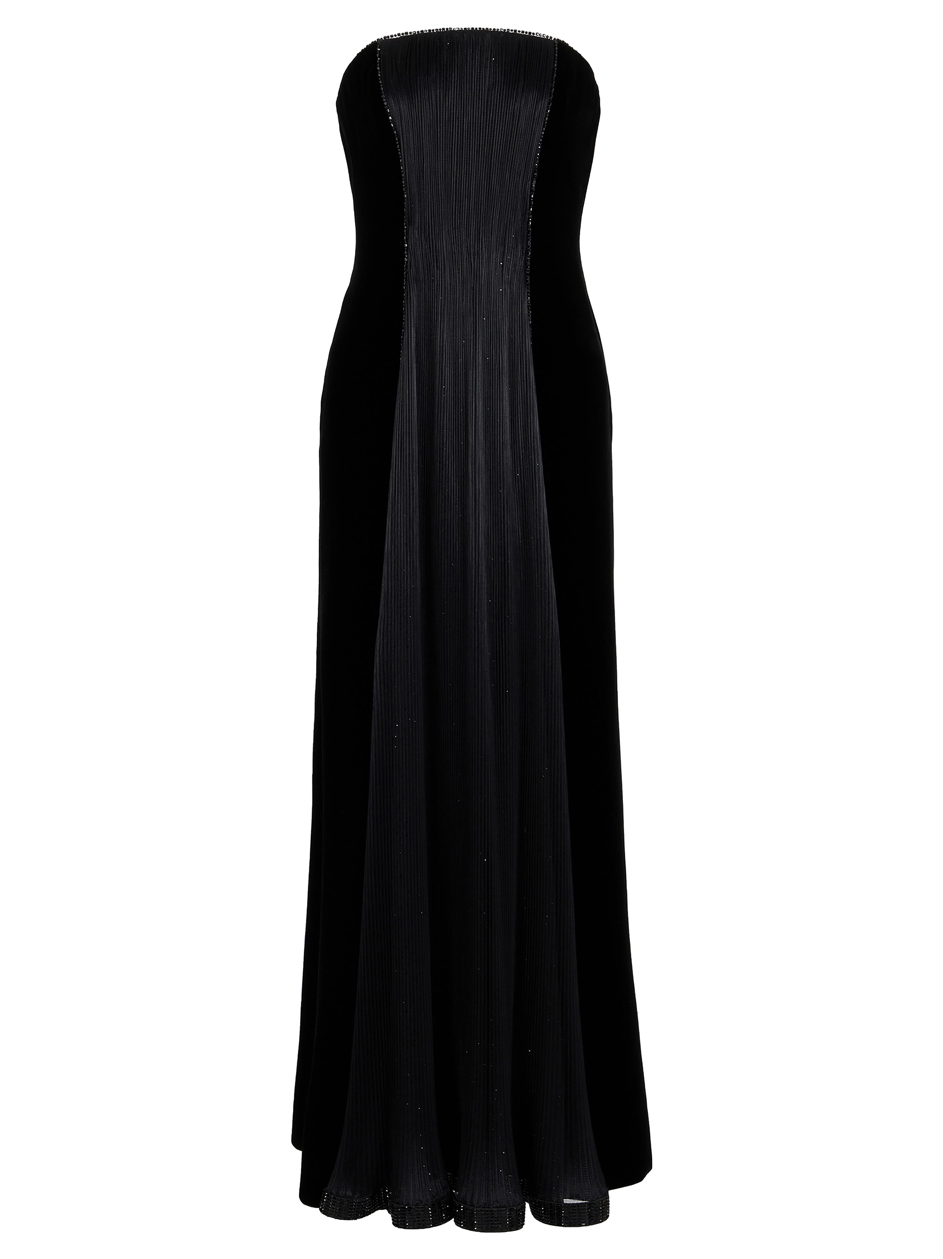 GIORGIO ARMANI Velvet and Silk Bustier Dress