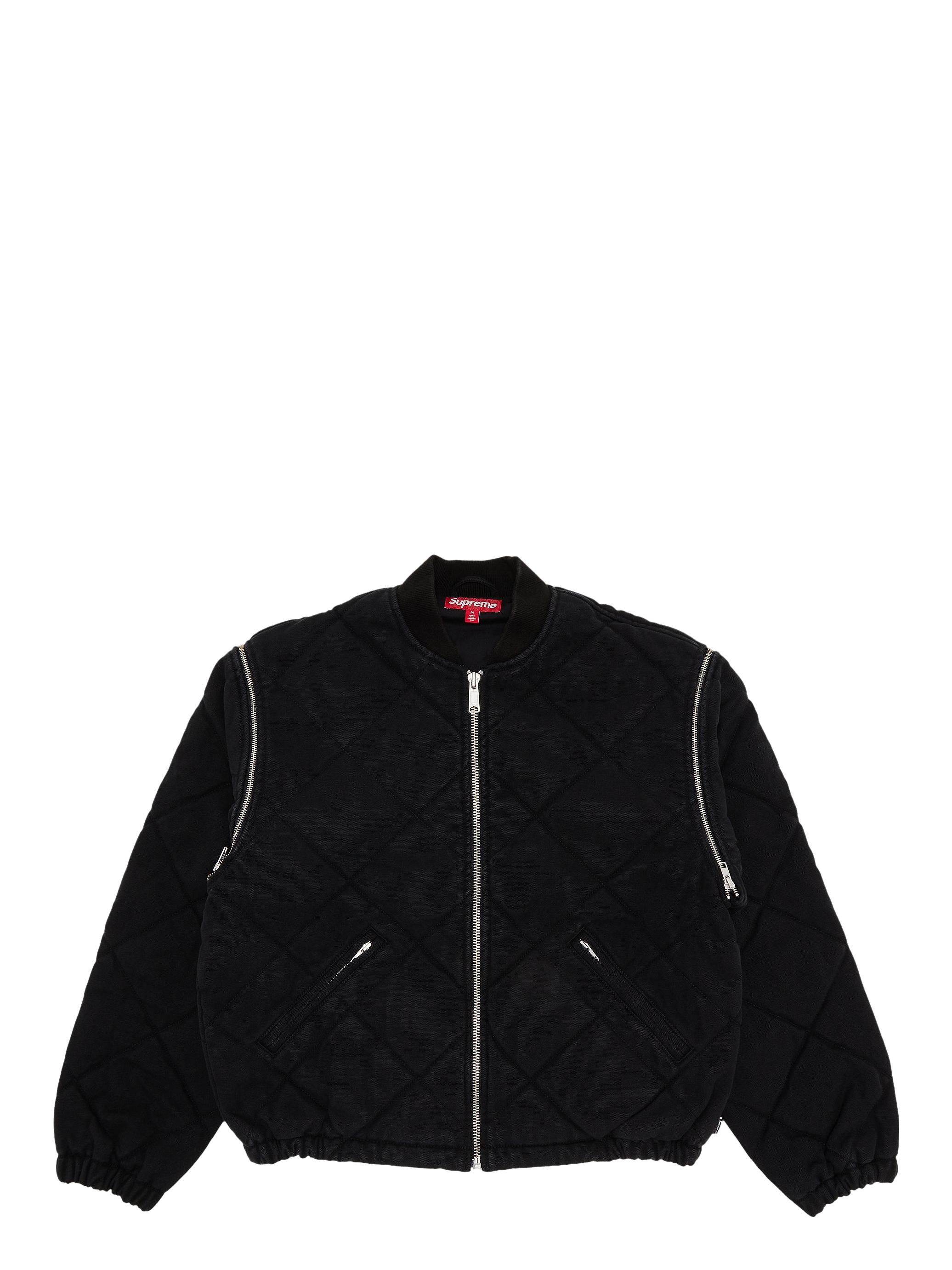Supreme Zip-Off Sleeve Quilted Bomber Jacket - Black | Editorialist