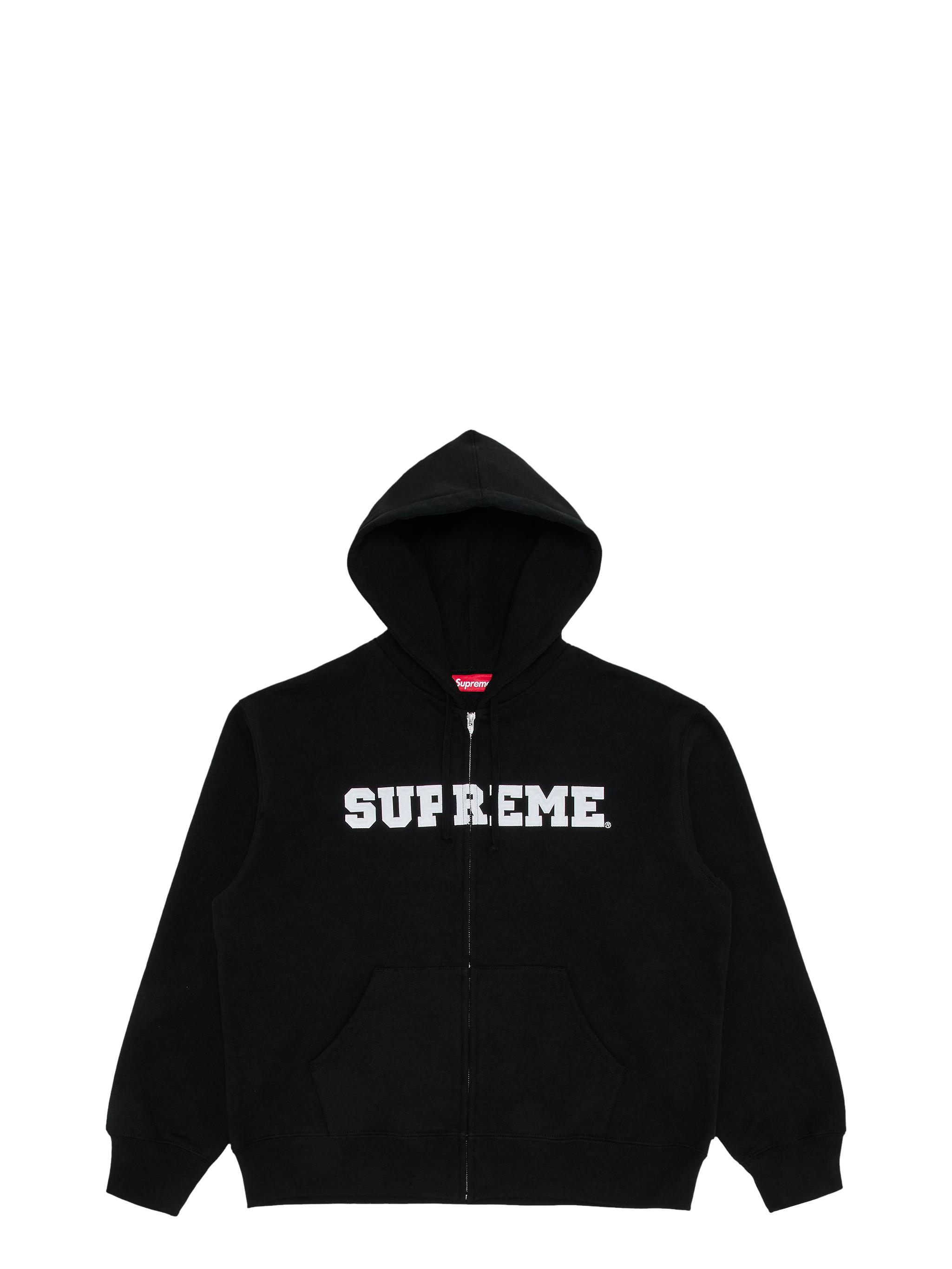 Supreme Collegiate Appliqué Zip Up Hooded Sweatshirt - Black
