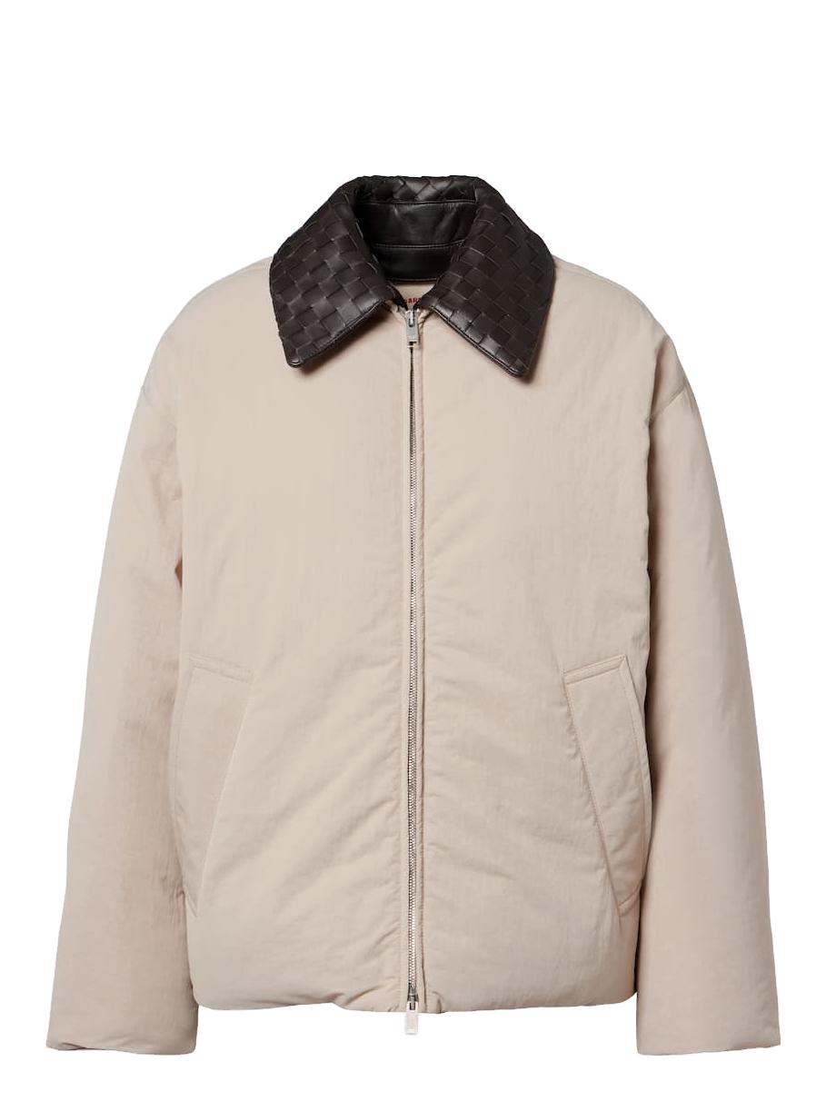 BOTTEGA VENETA Intrecciato Leather-Trimmed Down Jacket