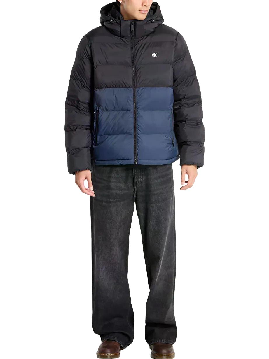 CALVIN KLEIN Hooded Colour-Block Puffer Jacket