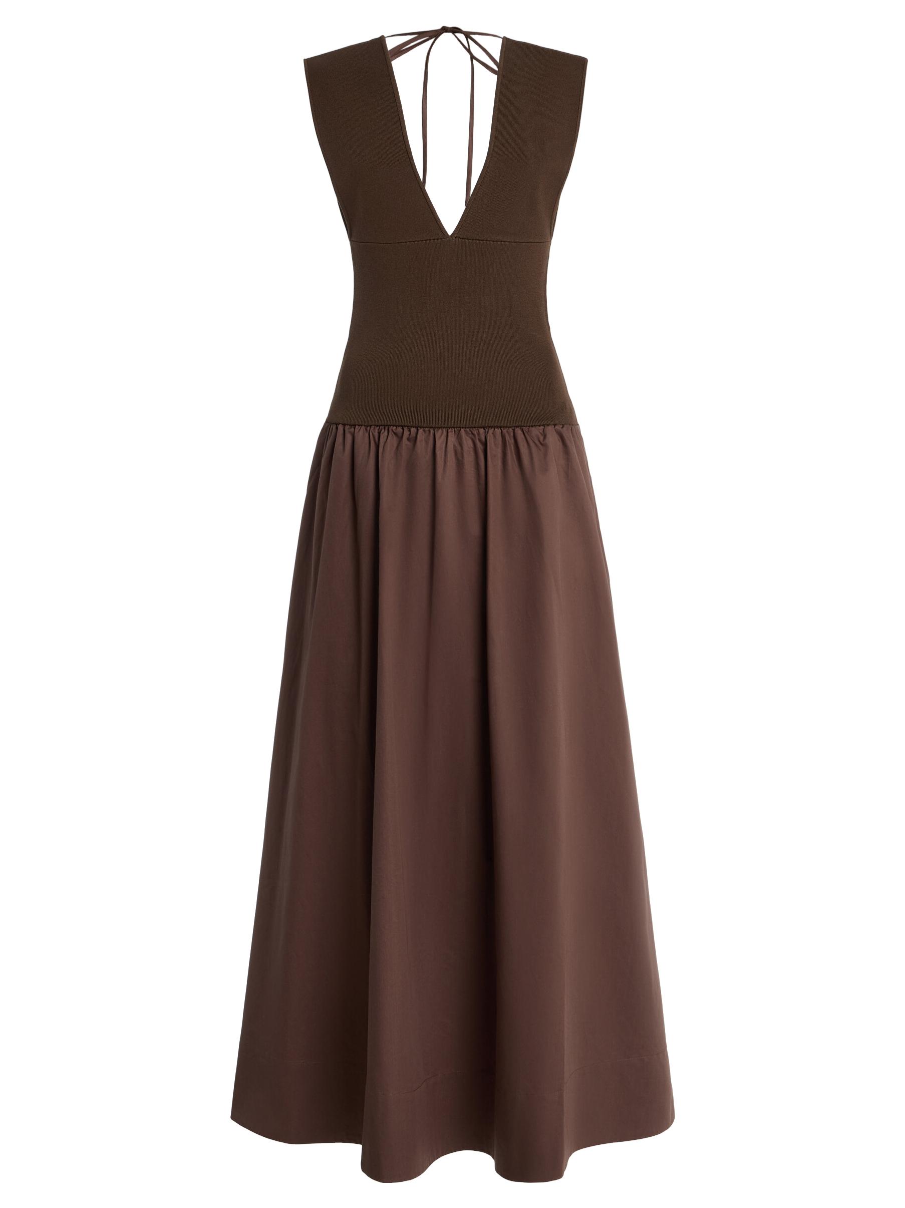 St. Agni Knit And Cotton Maxi Circle Dress In Brown - 70% Off | Editorialist St. Agni Knit And Cotton Maxi Circle Dress In Brown - 70% Off | Editorialist