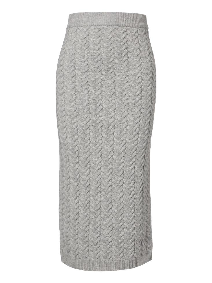 MAX MARA S Max Mara Cable-Knit Wool & Cashmere Skirt
