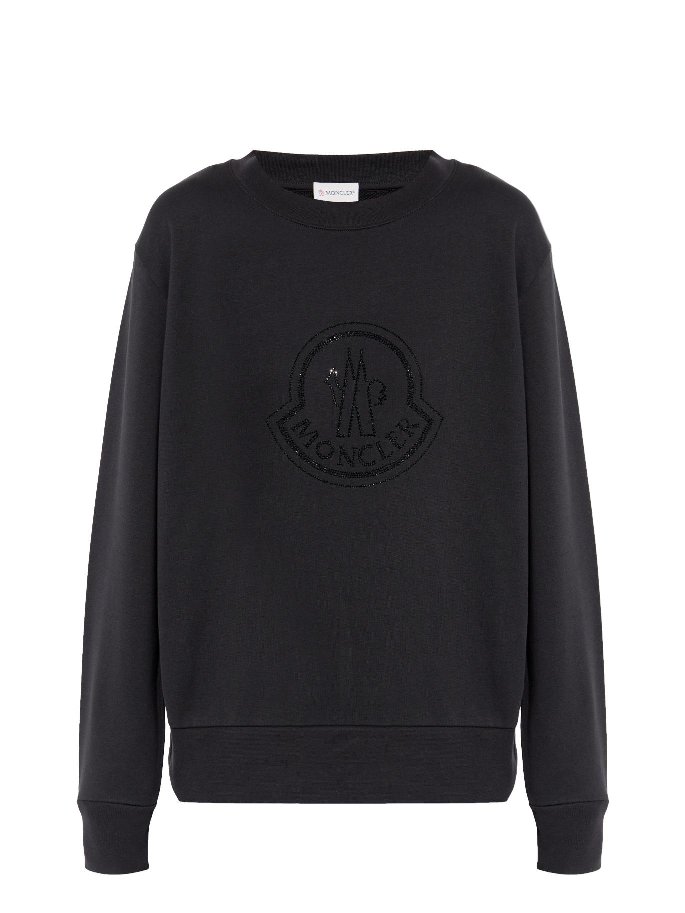 Moncler Oversized Logo Sweatshirt Black Editorialist