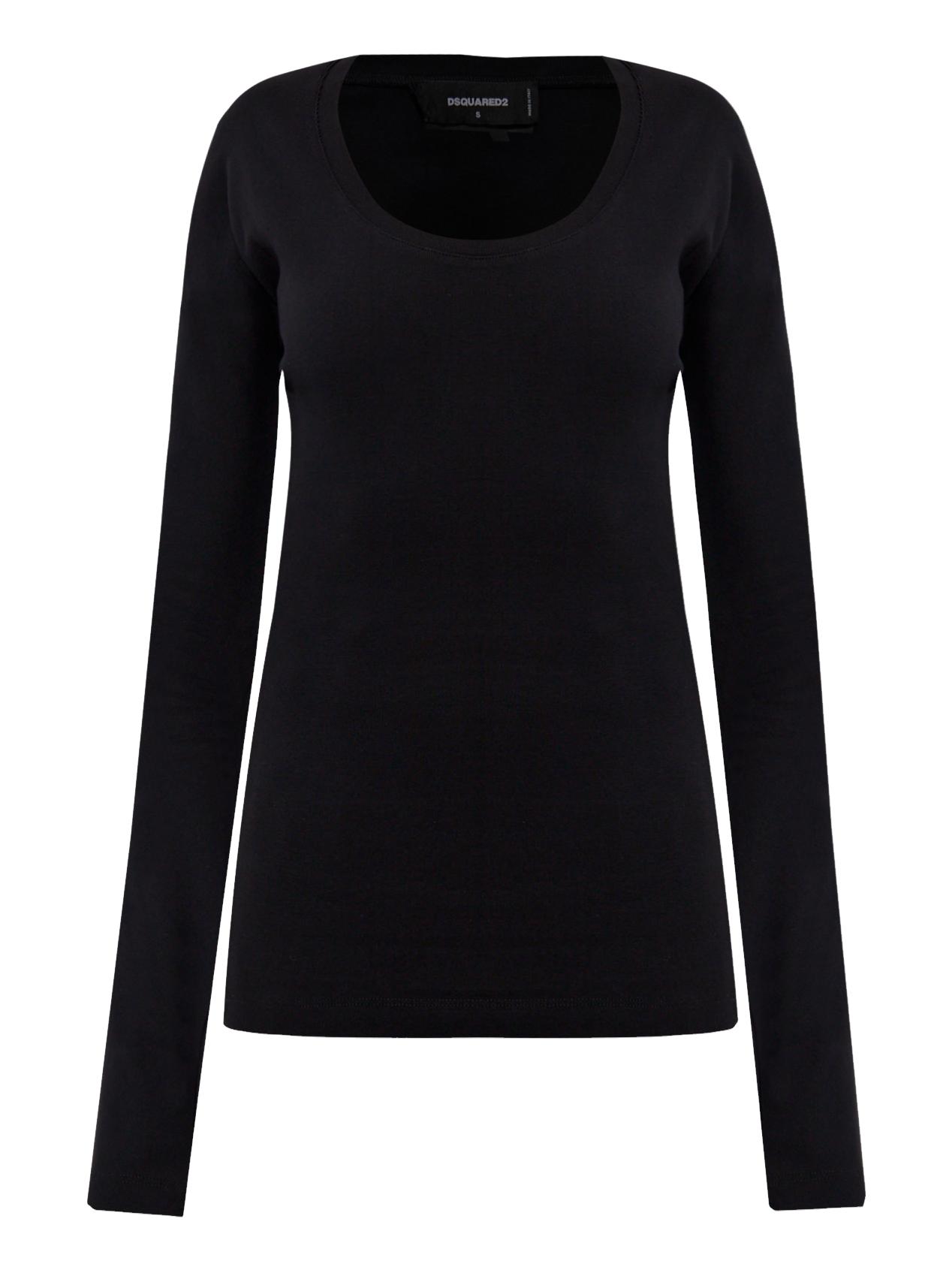 トップス DSQUARED2 long sleeve cut and sew BLACK Dsquared2 Long-Sleeved Top In Black - 50% Off | Editorialist
