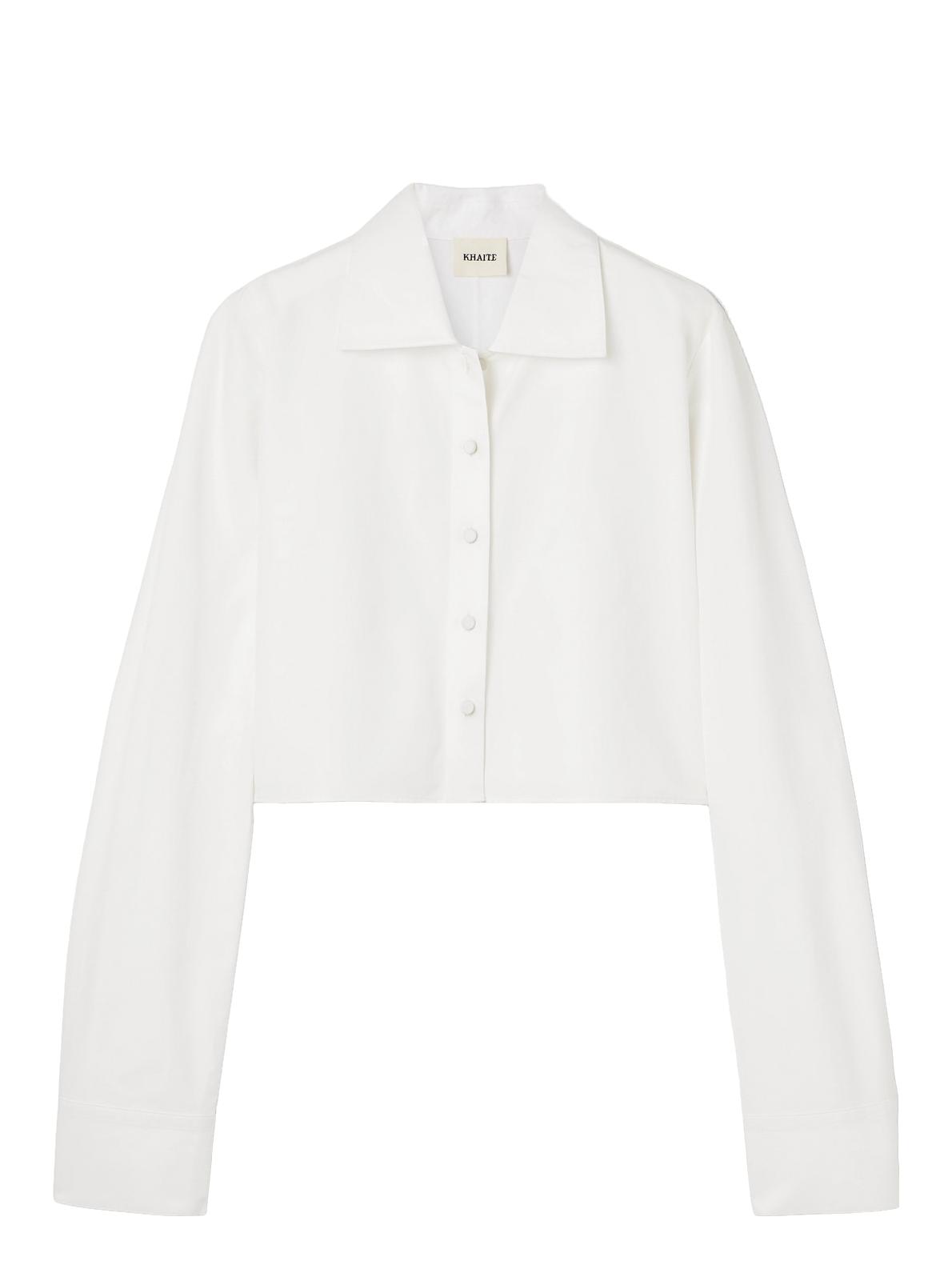 KHAITE Jasen Cropped Oxford Shirt