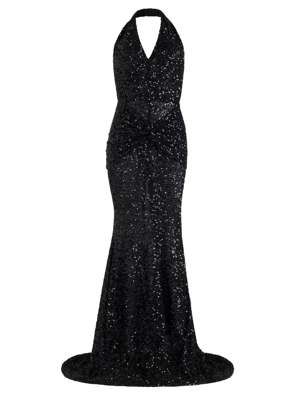 Patou Sequinned Halterneck Maxi Dress In Black - 40% Off | Editorialist