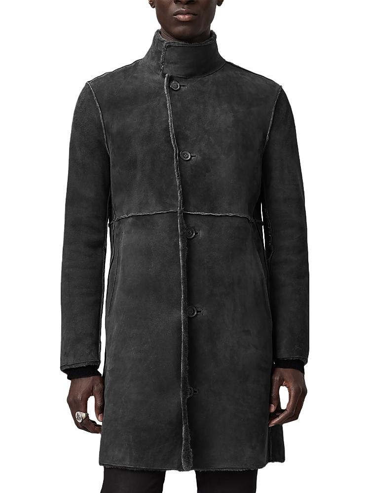 John Varvatos Ellwood Shearling Coat - Charcoal | Editorialist