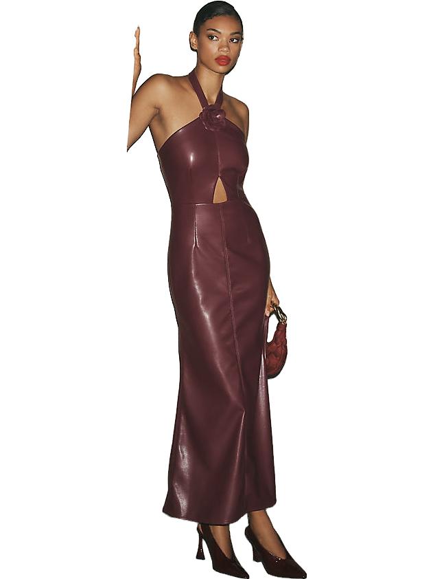 green emerald velvet dress Nova Halter Gown in Purple main image 0