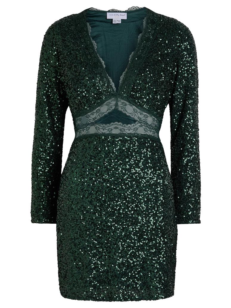 Never Fully Dressed Sequin-embellished Mini Dress - Green Never Fully Dressed Sequin-embellished Mini Dress - Green