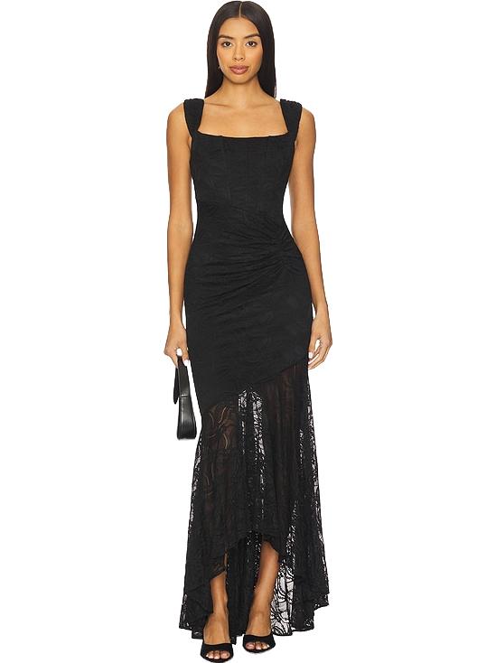 MORE TO COME Micah Corset Dress - Black | Editorialist MORE TO COME Micah Corset Dress - Black | Editorialist