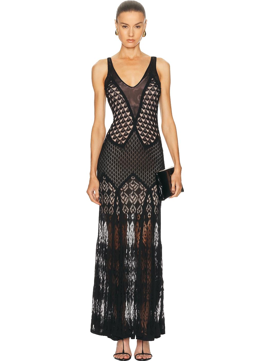 BLUMARINE Sleeveless Open Knit Dress