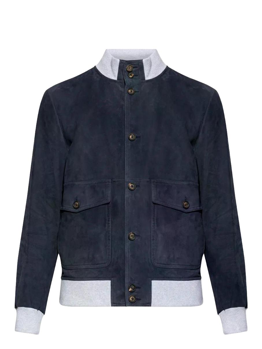 ELEVENTY Leather Button Jacket