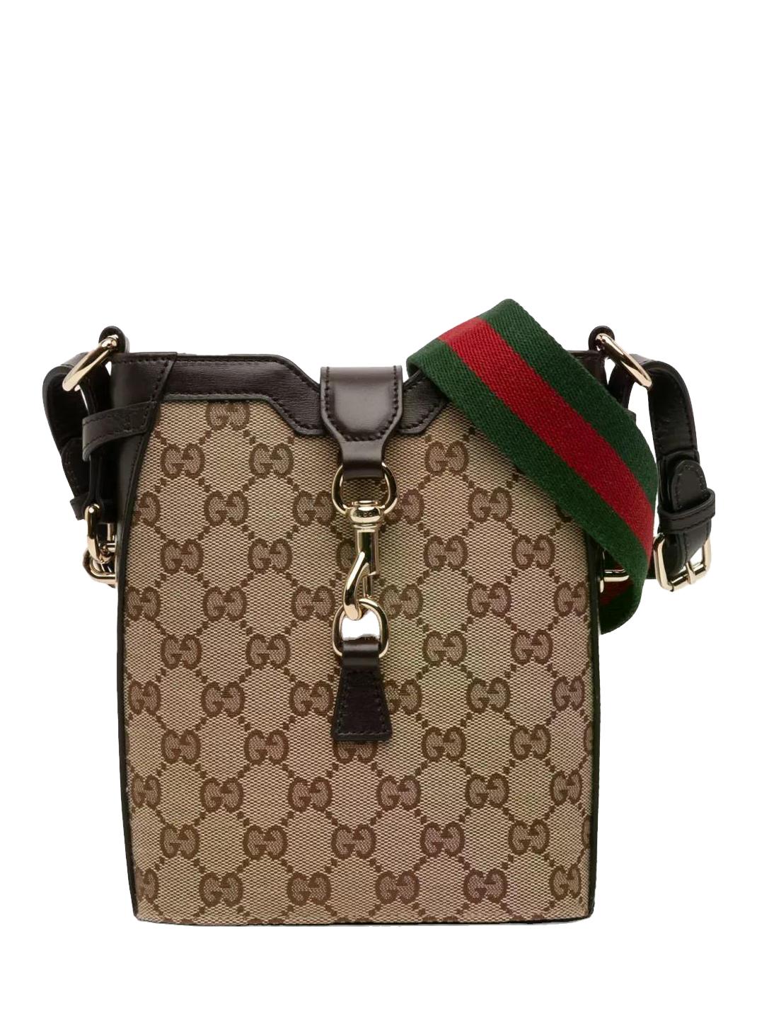 GUCCI 2016-2025 Mini GG Canvas Web Bucket Bag