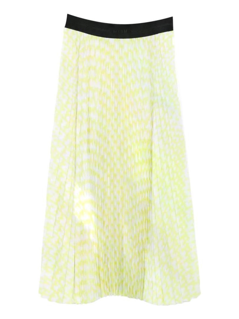 MSGM Pleated Patterned Skirt