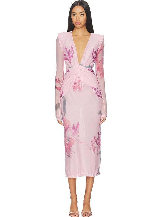 PATBO Honey Flower Tulle Midi Dress