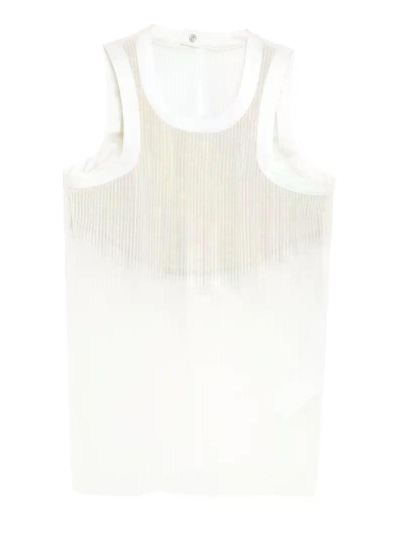 SACAI Ribbed See-Through Top