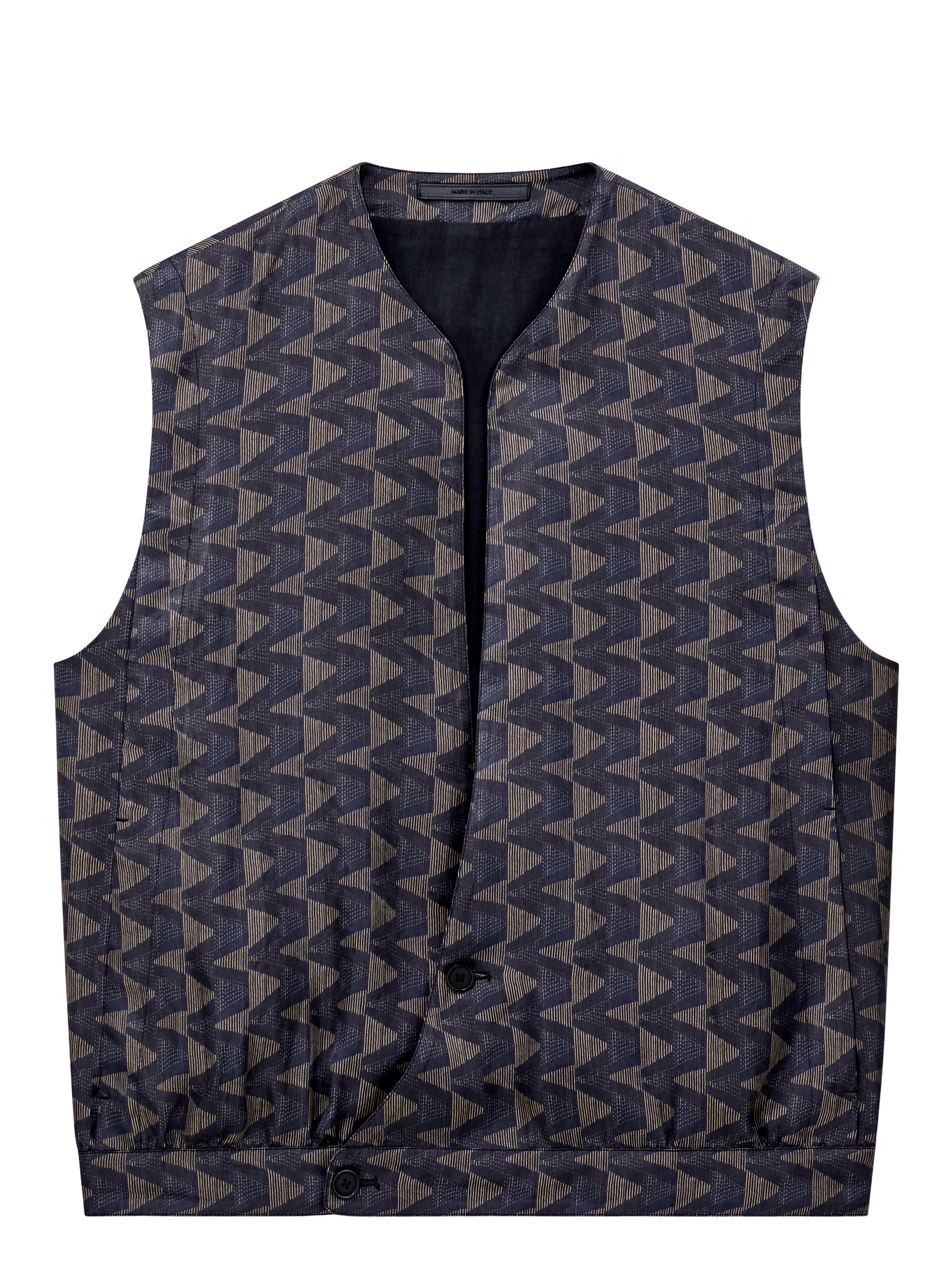 GIORGIO ARMANI Single-Breasted Cupro Canvas Waistcoat