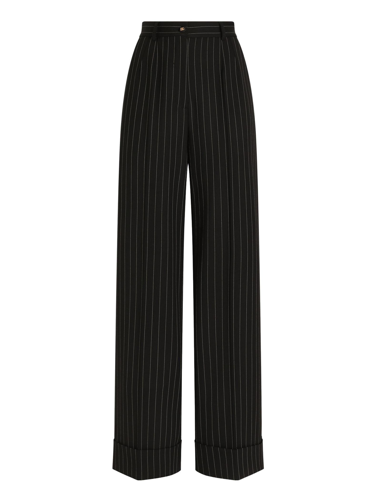 DOLCE & GABBANA Pinstripe Bi-Stretch Wool Trousers