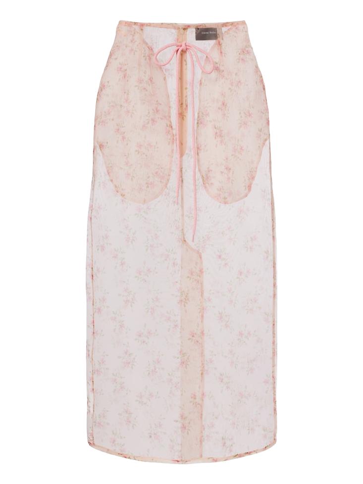 SIMONE ROCHA Floral Print Midi Skirt