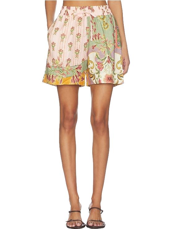 AGUA BENDITA Renata Printed Linen Shorts
