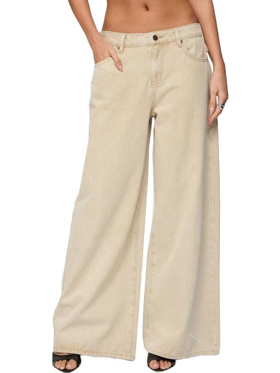 EDIKTED Button Strap Baggy Wide Leg Jeans