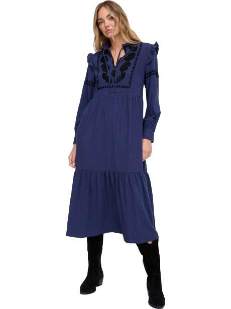 RAFFYA Lulu Embroidered Maxi Dress