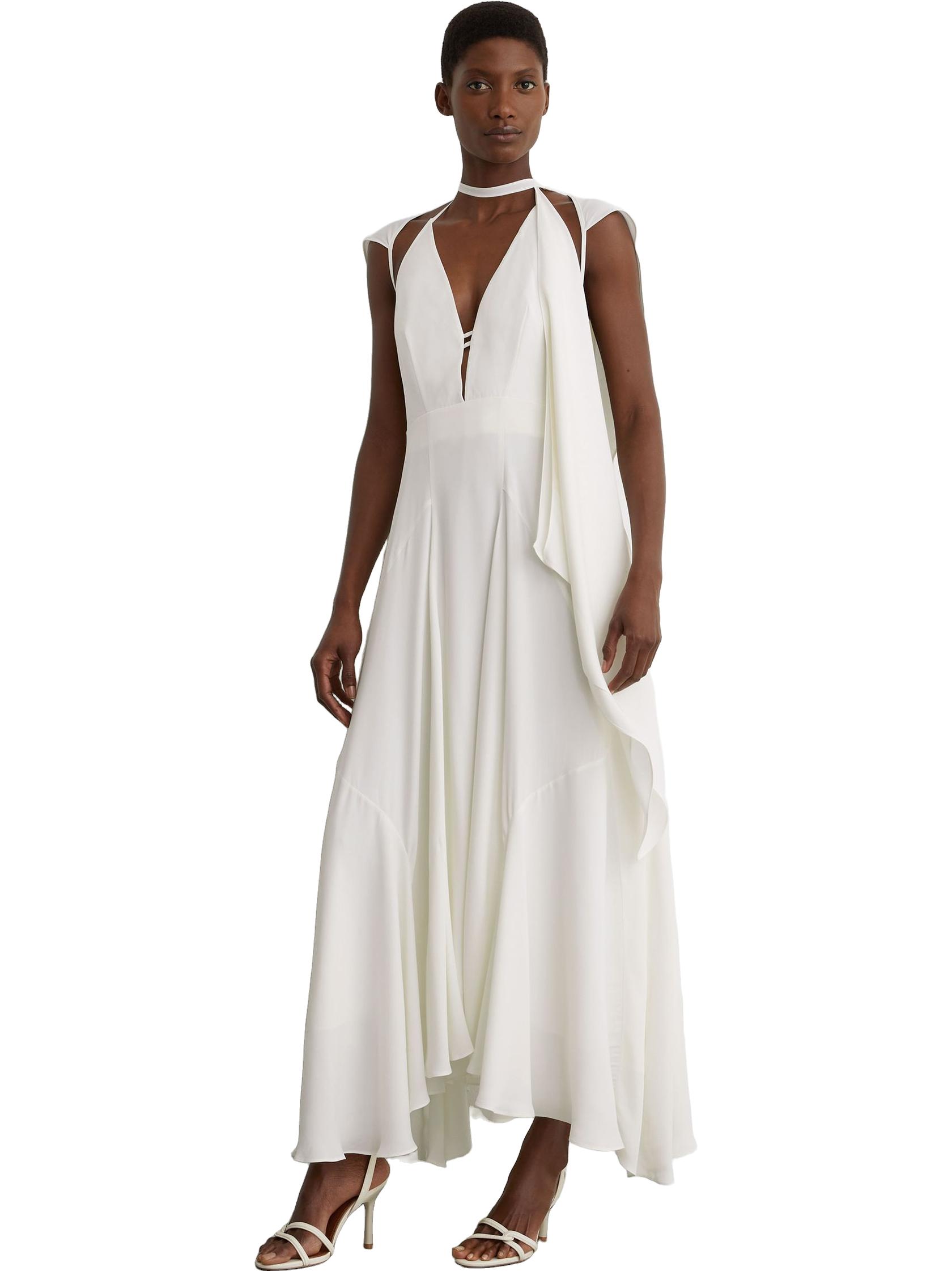 REISS Evory Strappy Draped Cape Maxi Dress