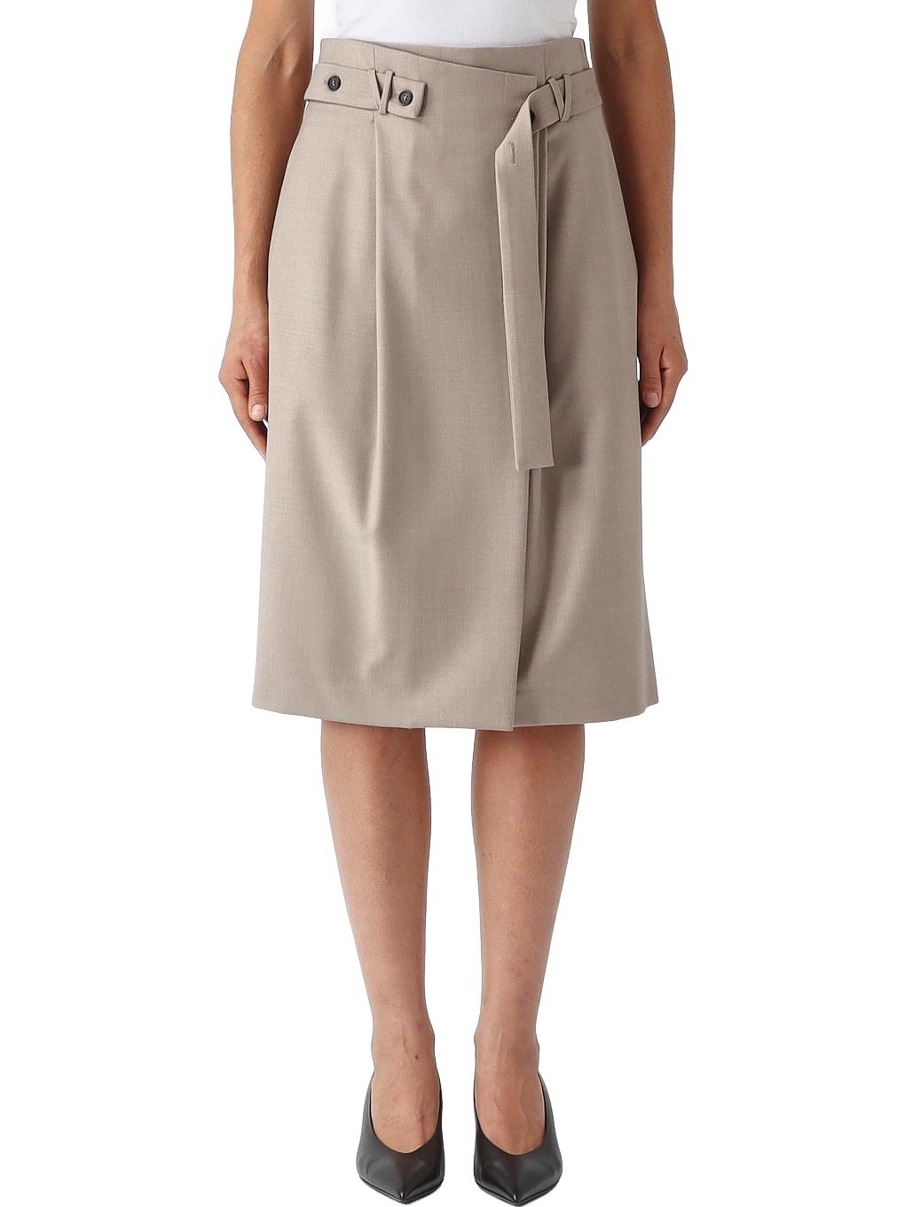 MEIMEIJ wool-blend high-waisted pencil midi skirt with belt