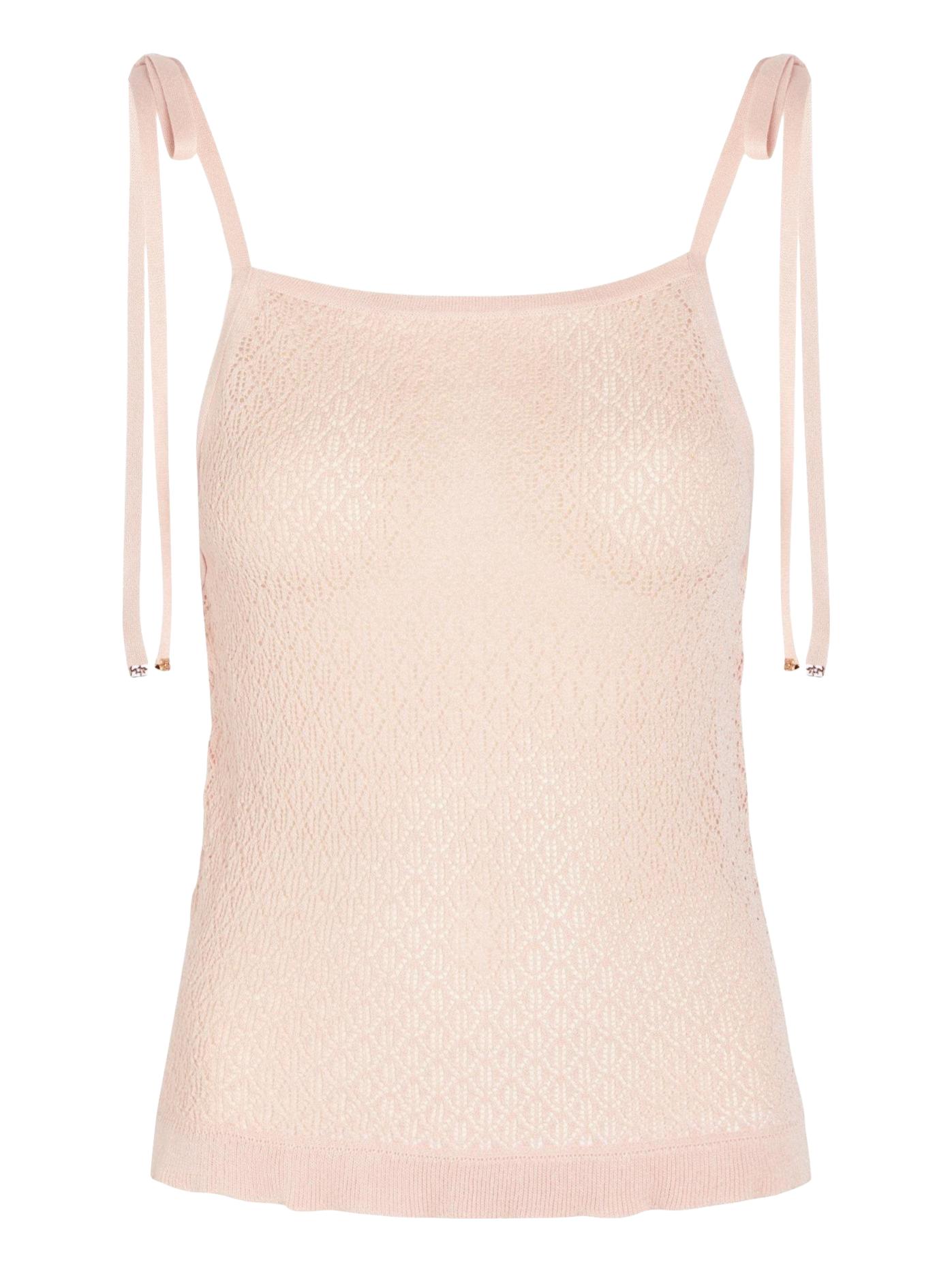 GANNI semi-sheer open-knit top