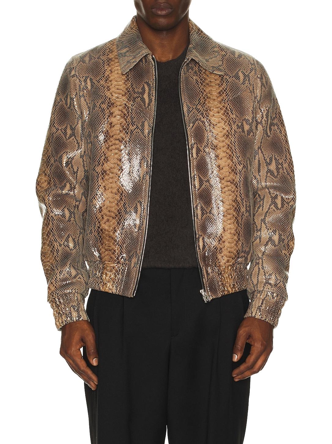 AMIRI Leather Snake Western Jacket