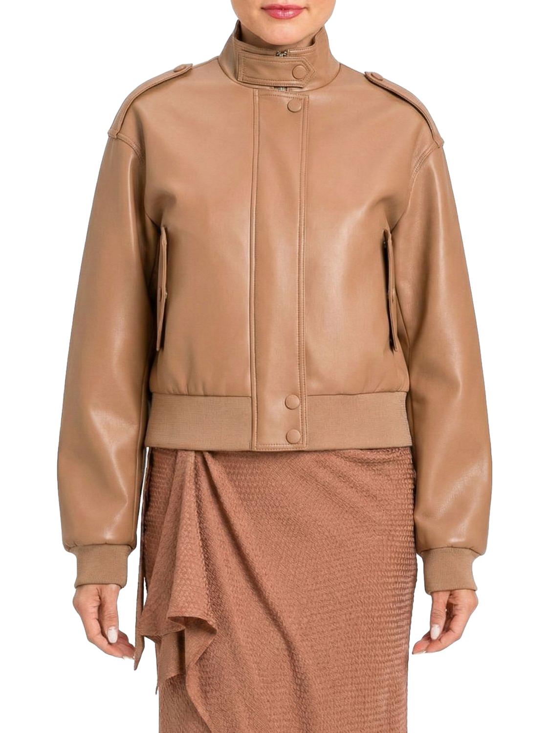 TWINSET Twinset Faux Leather Bomber Jacket