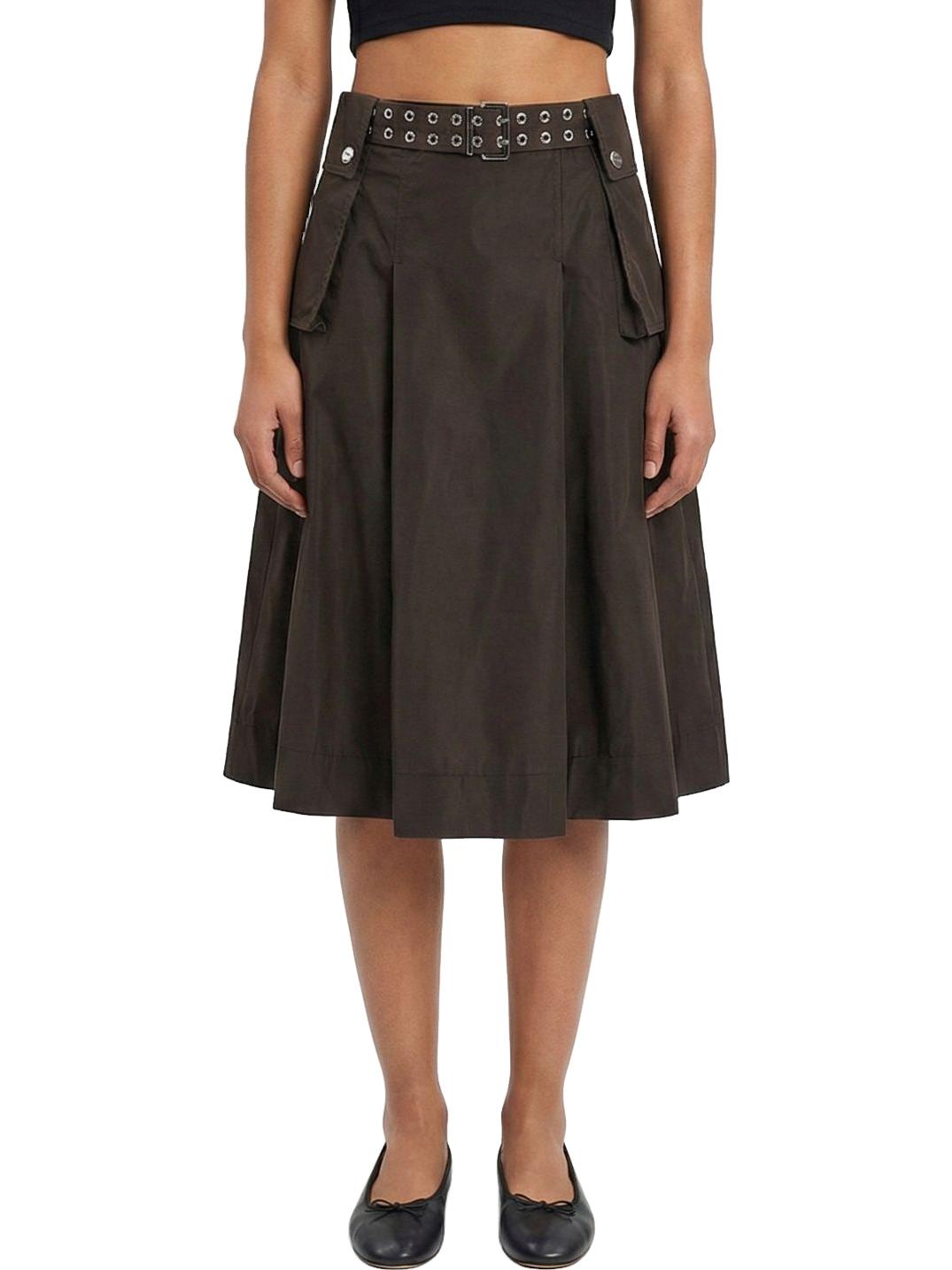GANNI Ganni Technical Fabric A-Line Midi Skirt