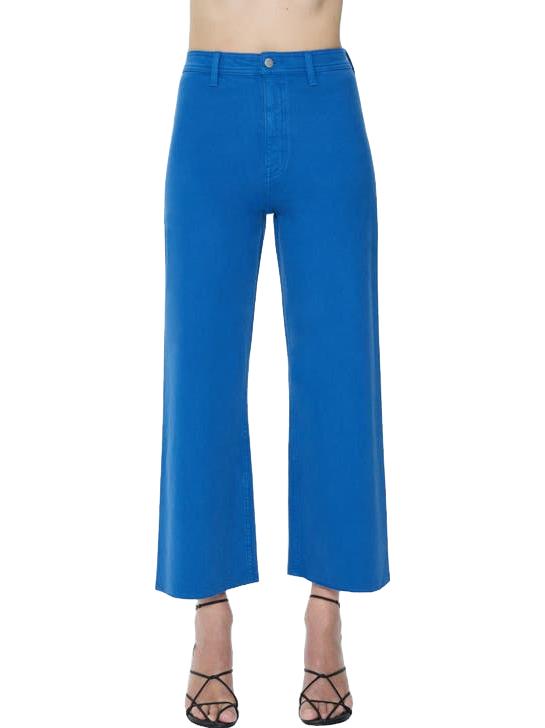 PISTOLA Pistola Penny Crop High Waist Wide Leg Jeans with Raw Hem