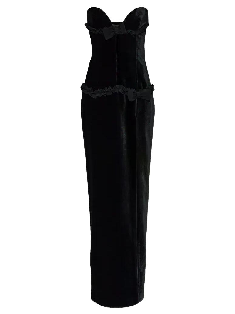 SAINT LAURENT Saint Laurent Velvet Mini Pencil Skirt