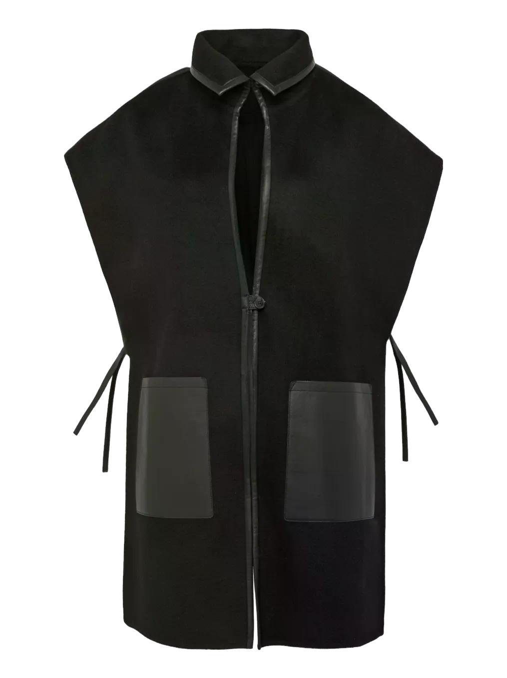 YVES SALOMON Double-Sided Leather-Wool Bib