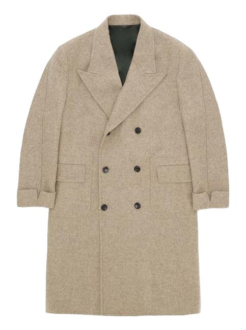 FORTELA Double-Breasted Herringbone Coat
