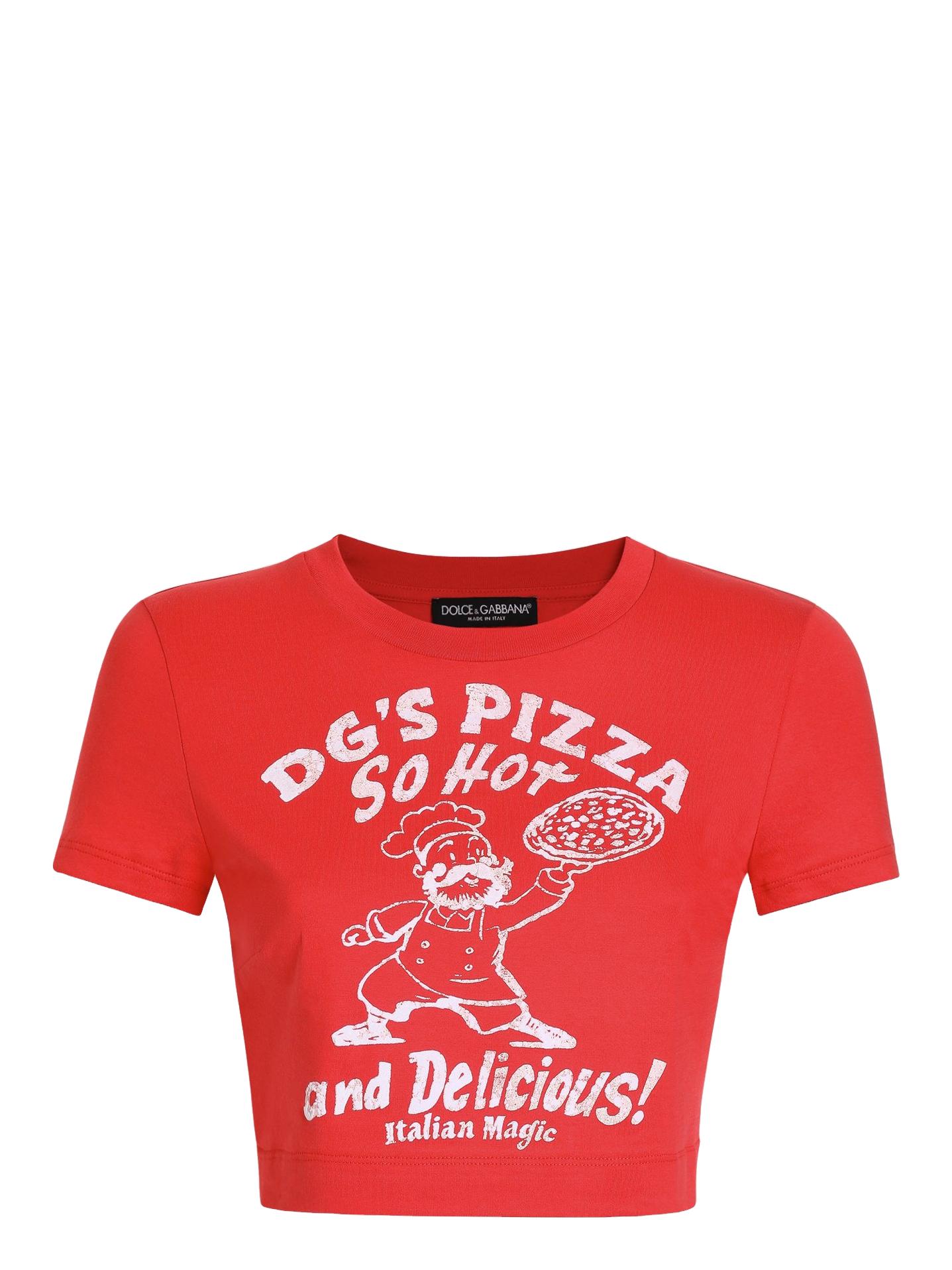 DOLCE & GABBANA Jersey T-Shirt with Print and Embroidery